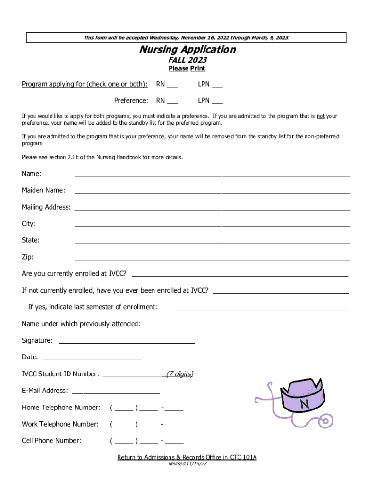 Fillable Online Two-year Associate Degree Nursing (ADN) Program RN ...