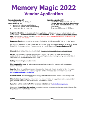 Fillable Online orrecparks oakridgetn Memory Magic Scrapbook set for ...