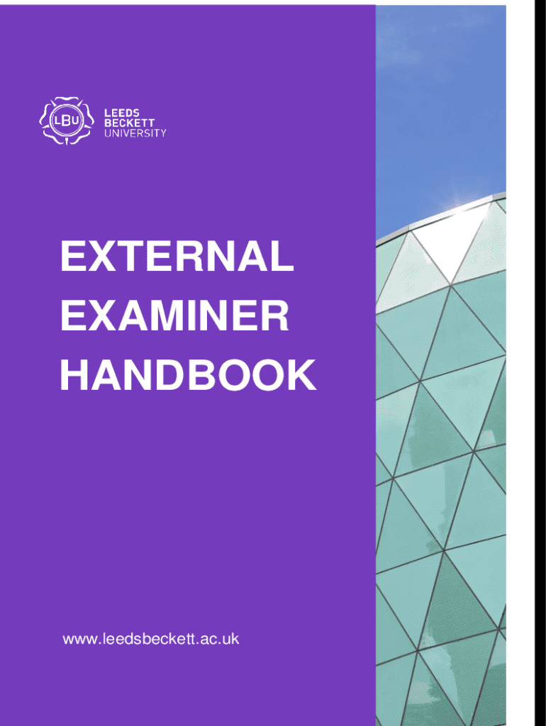 Fillable Online EXTERNAL EXAMINER HANDBOOK - Leeds Beckett University ...