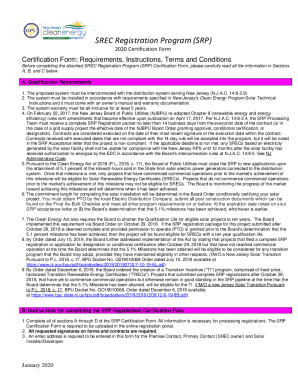 Fillable Online SOLAR RENEWABLE ENERGY CERTIFICATES (SREC ... Fax Email ...