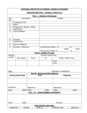 Fillable Online How To Write a Casual Leave Application (Tips and ...