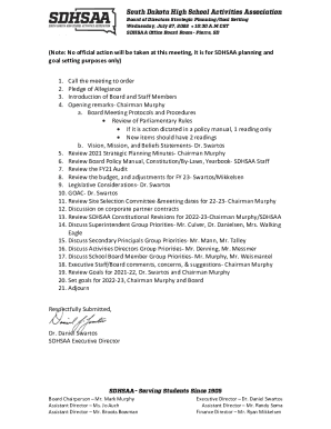 Fillable Online mission statement - SDHSAA Fax Email Print - pdfFiller