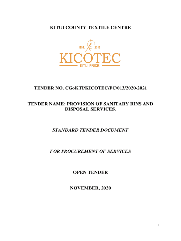 Fillable Online SANITARY-BINS-DISPOSAL-TENDER-DOC.pdf Fax Email Print - pdfFiller