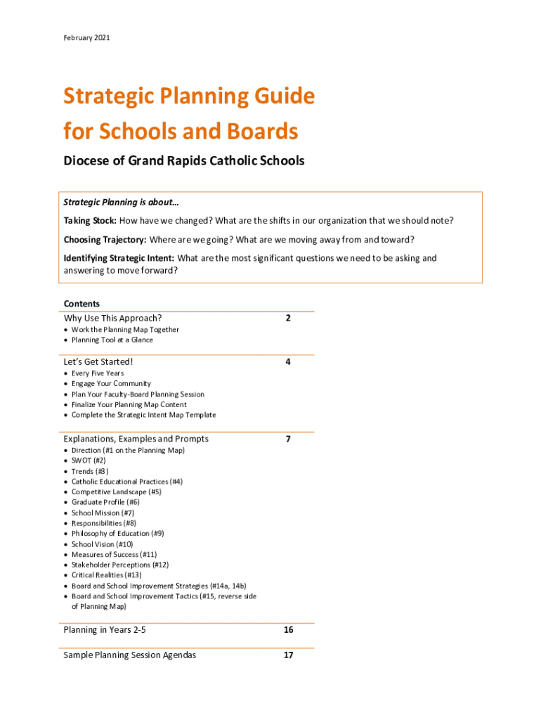 Fillable Online A Strategic Growth Plan for the Catholic Schools in the ...