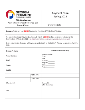 Fillable Online Graduation Cap and Gown Order Form for Career ...