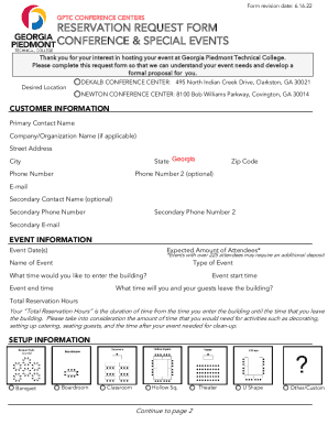 Fillable Online Conference Center - Room Reservation Request Form Fax Email Print - pdfFiller