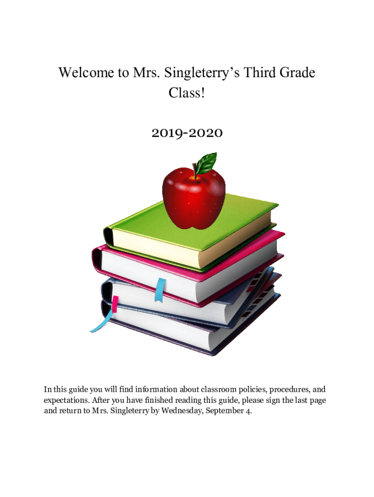 Fillable Online Welcome to Mrs. Singleterry's Third Grade Class! 2019 ...