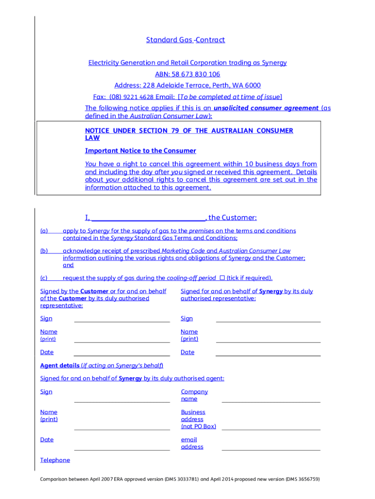 Fillable Online Electricity Generation and Retail Corporation trading as ... Fax Email Print ...