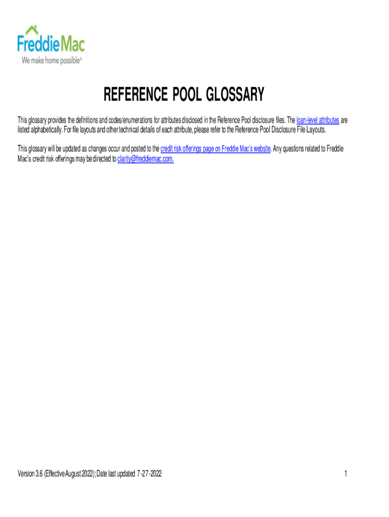 Fillable Online REFERENCE POOL DISCLOSURE FILE LAYOUTS for Data ... Fax ...