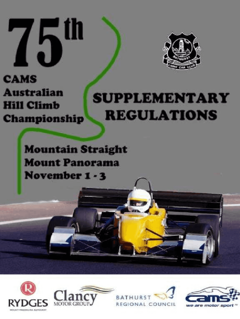 Fillable Online CAMS Australian Hill Climb Championship Fax Email Print ...