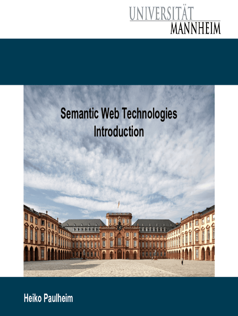 Fillable Online Semantic Web Technologies Introduction - Folie 1 Fax Email Print - pdfFiller