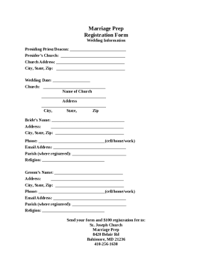 St. Xavier Marriage Registration Doc Template | pdfFiller