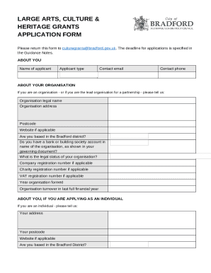 Large grants application Doc Template | pdfFiller