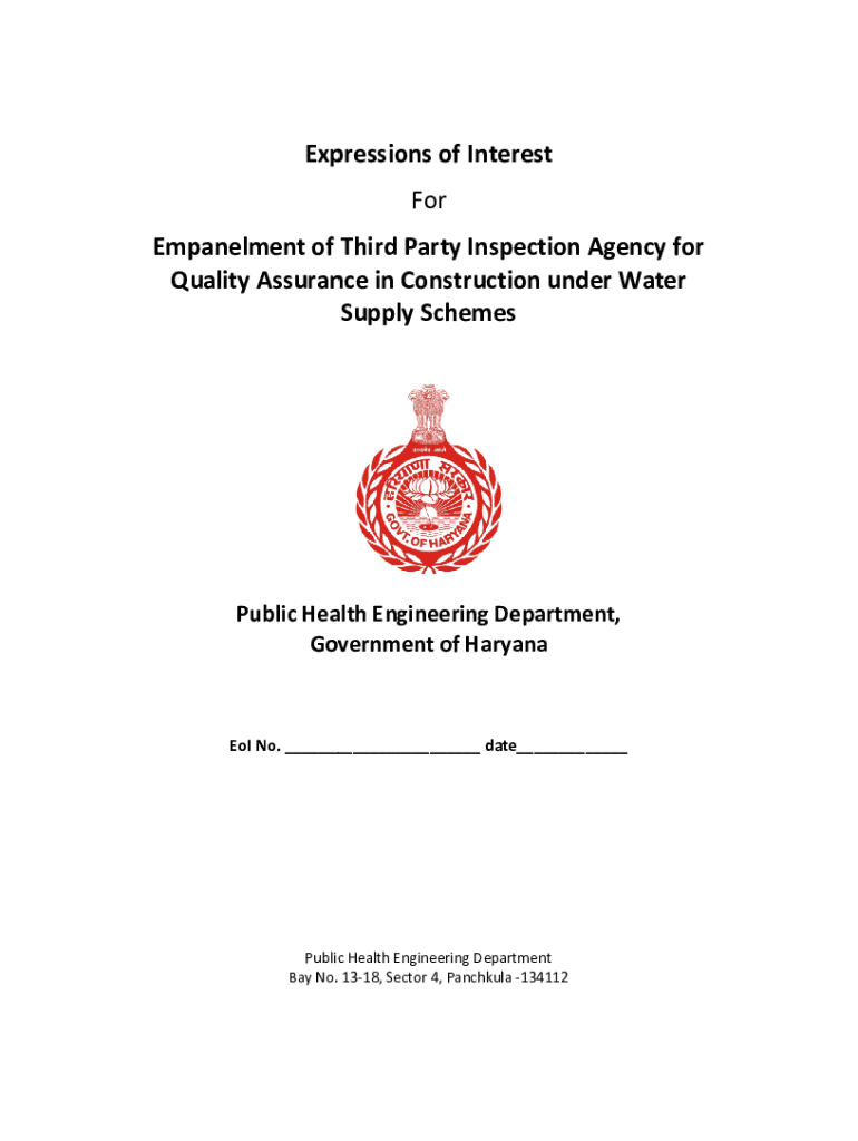 Fillable Online Third Party Inspection Services Tenders from India Fax ...