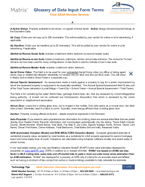 Fillable Online Glossary of Data Input Form Terms Fax Email Print ...