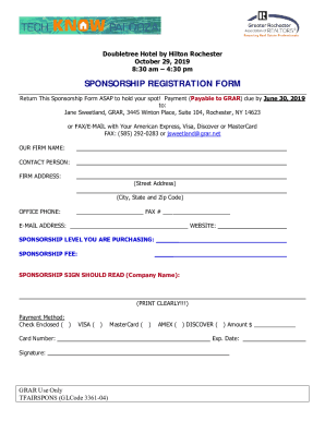 Fillable Online 2019 TKP Sponsor registration Form Fax Email Print ...