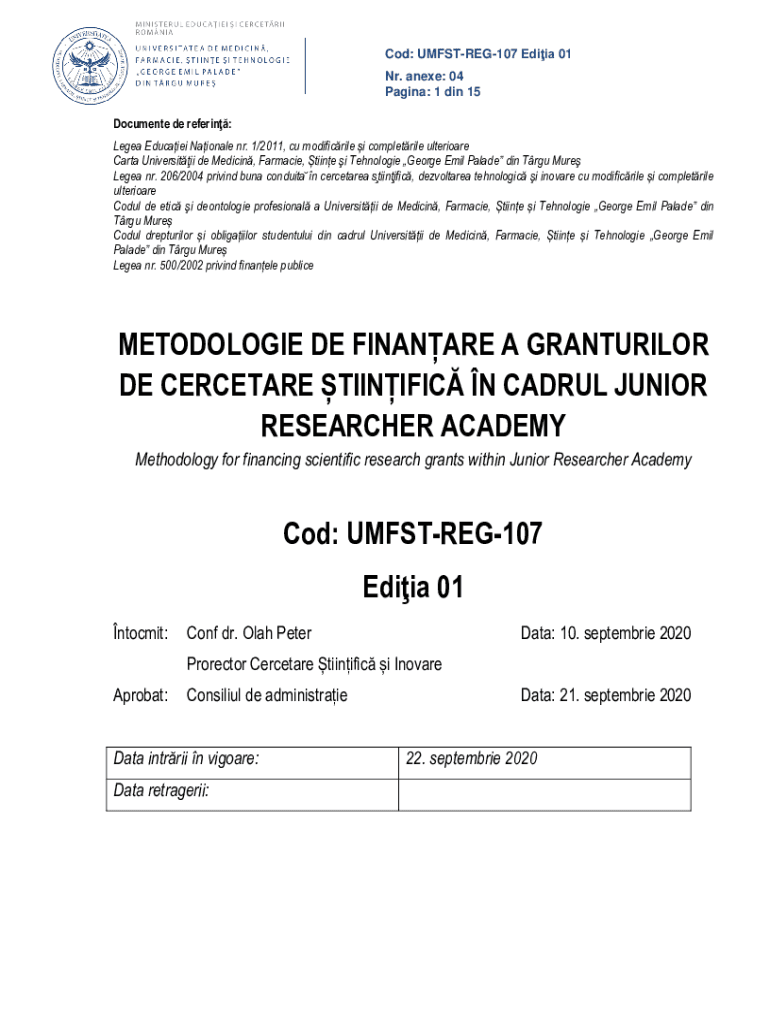 Fillable Online Cod regulament: UMFST-REG-08 Ediia 02 Fax Email Print ...