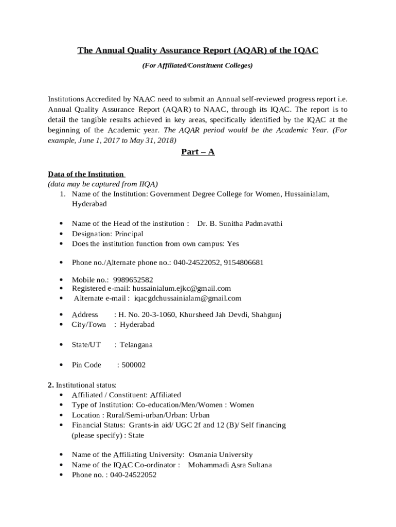 AQAR Report - CCE :: Home - ccets cgg gov Doc Template | pdfFiller