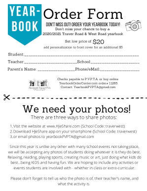 Fillable Online student services yearbook order form - SharpSchool Fax Email Print - pdfFiller