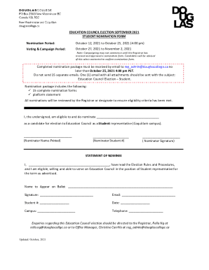 Fillable Online 2021 EdCo Student Nomination Form Fax Email Print - pdfFiller