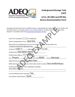 Fillable Online Why do I need a UST Notification Form?ADEQ Arizona ...