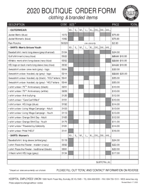 Fillable Online Clothing Order Form Template - forms.app Fax Email ...