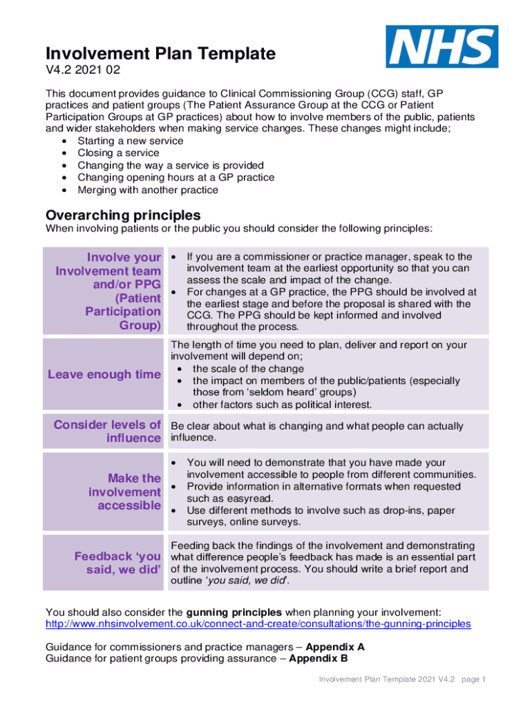 Fillable Online Involvement Plan Template - Rackcdn.com Fax Email Print ...