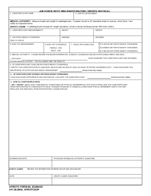 Fillable Online AFROTC FORM 28, 2014DATE Fax Email Print - pdfFiller