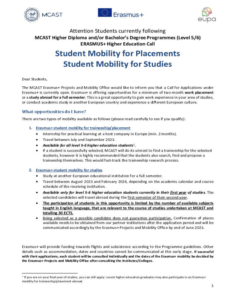 Fillable Online Fillable Online ict mcast edu Programmes at Level 5/6 ...