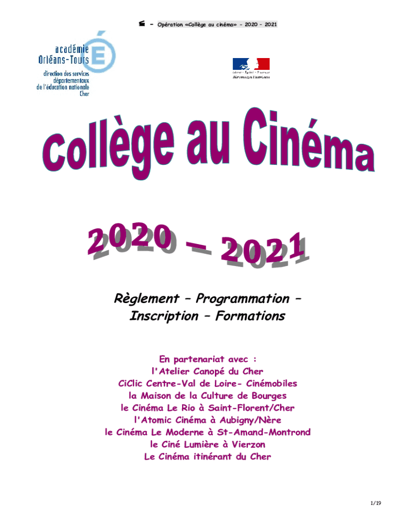 Fillable Online CICLIC - La formation aux images pour tous - ABCinema Project Fax Email Print ...