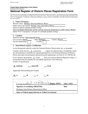 Fillable Online Orsel and Minnie McGhee House National Register of ...