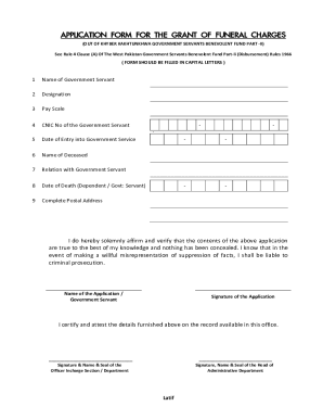Fillable Online female sed edu Funeral Charges Form - Fill and Sign ...