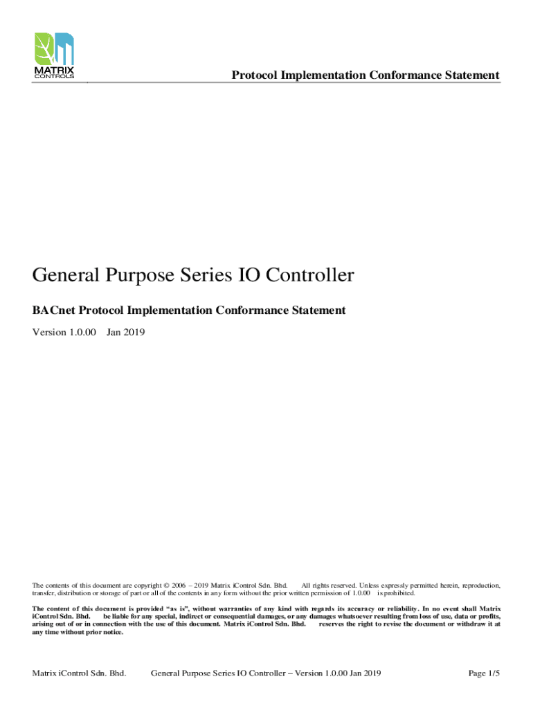 Fillable Online Bacnet Protocol Implementation Conformance