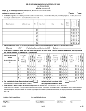 Fillable Online Forms / Food Service/Meals at School Fax Email Print ...