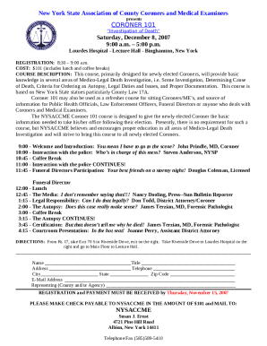 New York State Coroners And Medical Examiners Association Doc Template ...