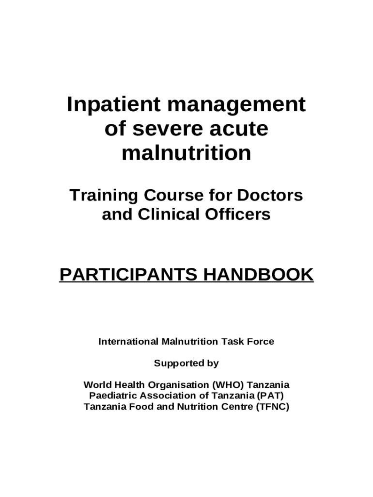 Training course on the inpatient management of severe acute ... Doc ...