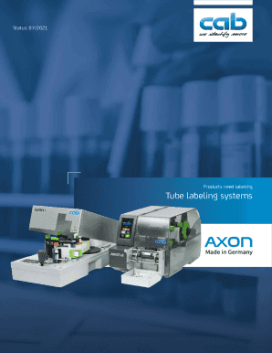 Fillable Online cab Axon 1 Automated Tube Label Applicator Demo and ...