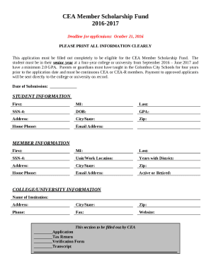 The CEA has traditionally provided one $500 scholarship to a ... Doc ...