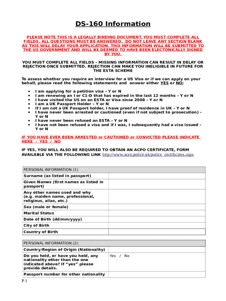 How to fill DS-160 online for US visa - A step-by- ... Doc Template ...