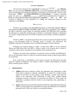 Fillable Online This LICENSE AGREEMENT (the Agreement) is made as of ...