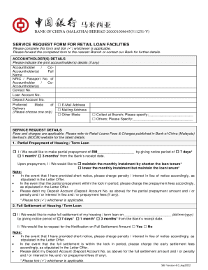 Fillable Online SERVICE REQUEST FORM FOR RETAIL LOAN FACILITIES Fax ...