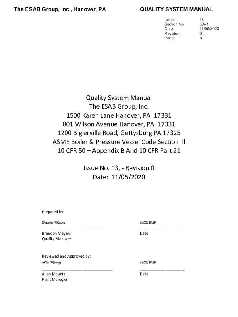 Fillable Online ESAB Group Triple Certificate (ISO9001) Fax Email Print ...