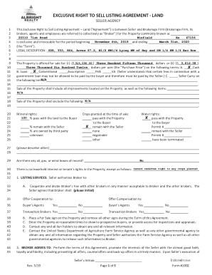 Fillable Online Exclusive Right of Sale Listing Agreement ... -Florida ...
