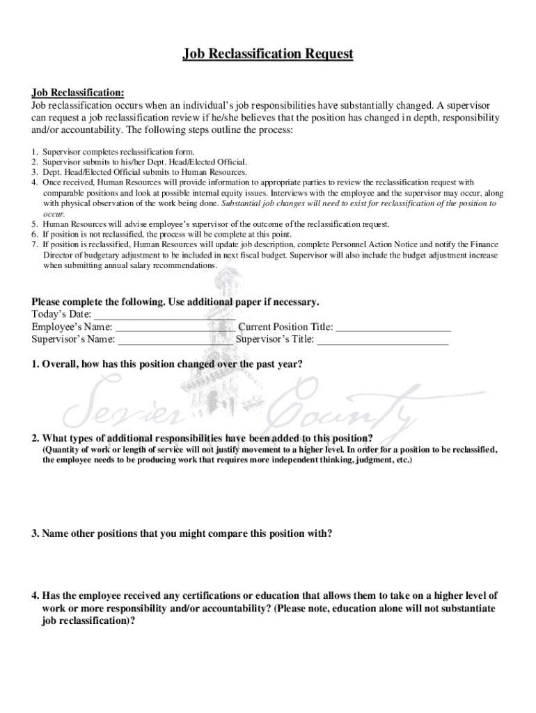 Fillable Online Reclassification of Positions Sample Clauses - Law ...