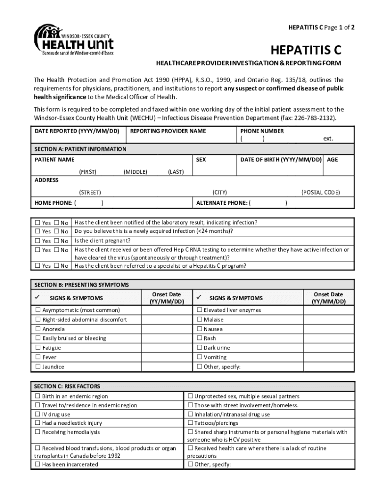 Fillable Online Hepatitis C Questions and Answers for Health ...