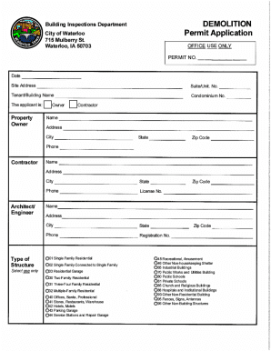 Fillable Online DEMOLITION Permit Application Fax Email Print - pdfFiller