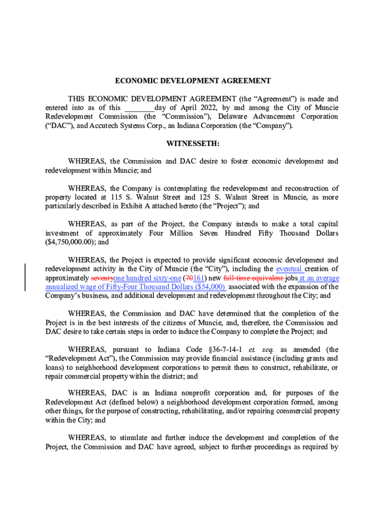 Fillable Online economic development agreement - City of Lebanon, Indiana Fax Email Print ...