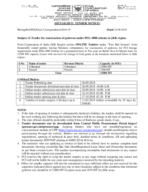 Fillable Online Construction of Godowns for Fci Storage Requirements ...