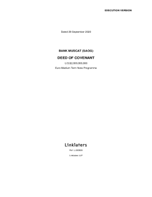 Fillable Online DEED OF COVENANT - Bank Muscat Fax Email Print - pdfFiller