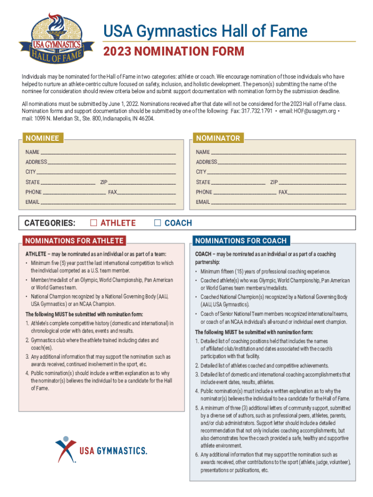 Fillable Online Nomination Form - Ngin Fax Email Print - pdfFiller